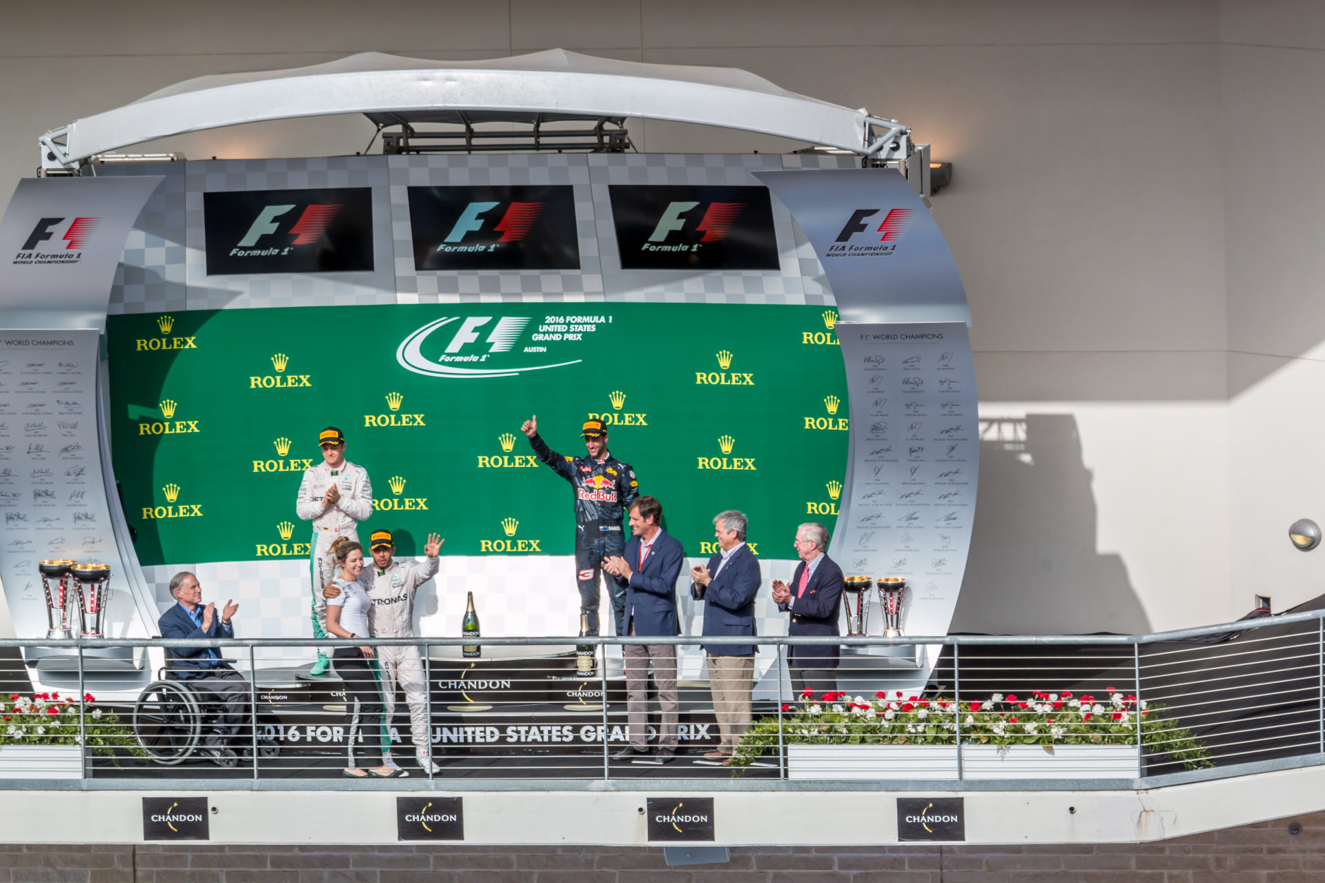 Les interviews sur le podium